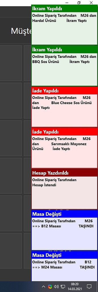 Garson PC lerden Ana Kasaya Bildirim Gönderme - Ek Moduller - SambaPOS ...